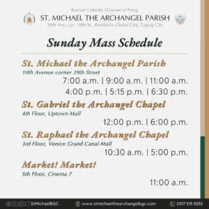 St. Michael the Archangel Parish BGC Mass Schedule - Philippine Churches
